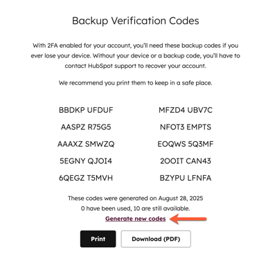 Set up two-factor authentication for your HubSpot login